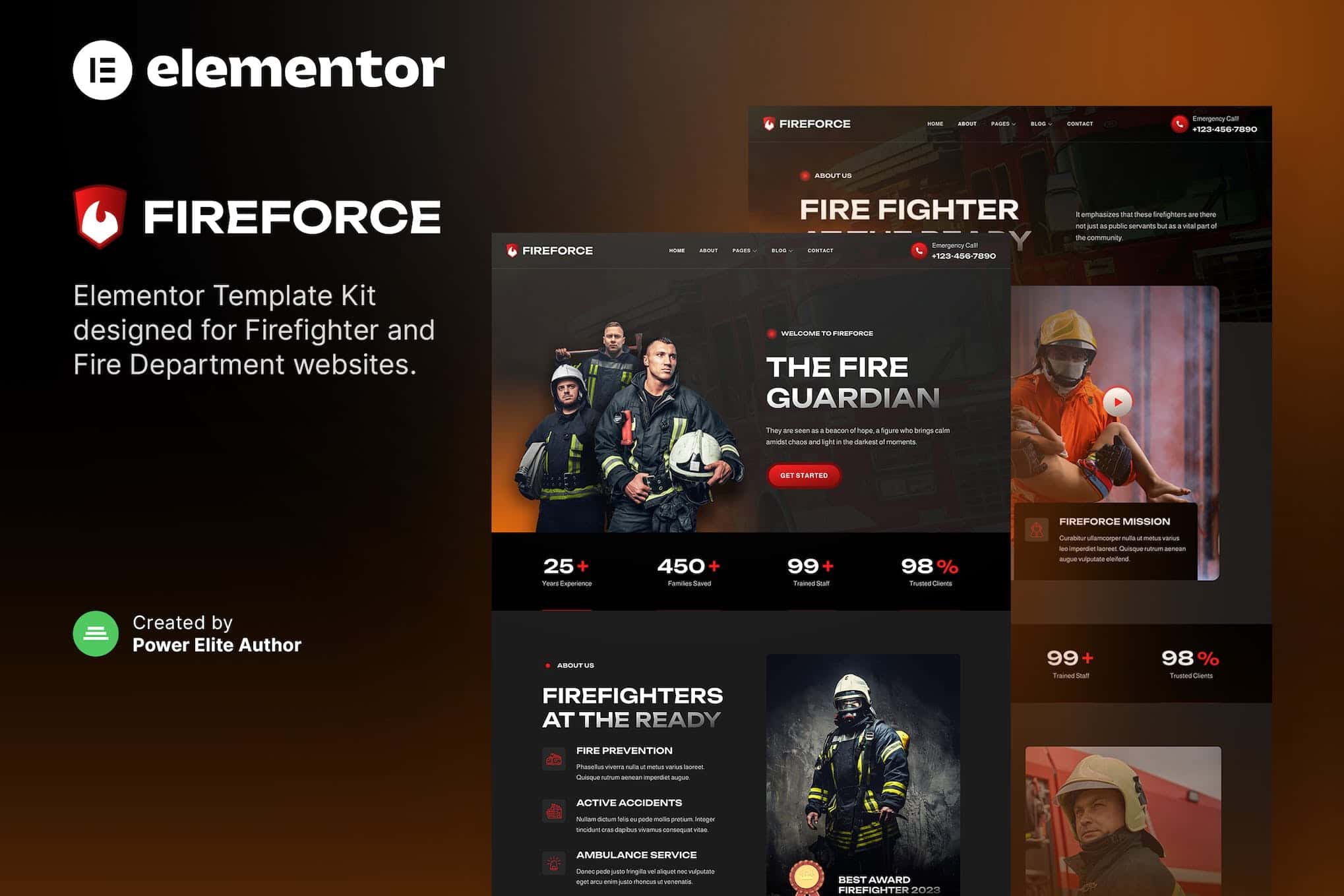 Fireforce - Firefighter & Fire Department Elementor Template Kit Latest ...