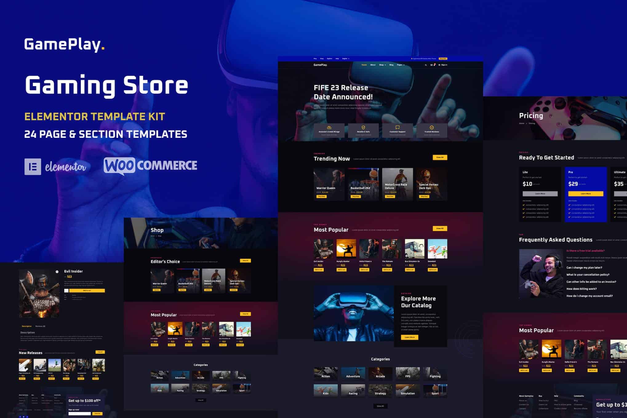 GamePlay - Video Game Store Elementor Template Kit Latest - WP NULLED