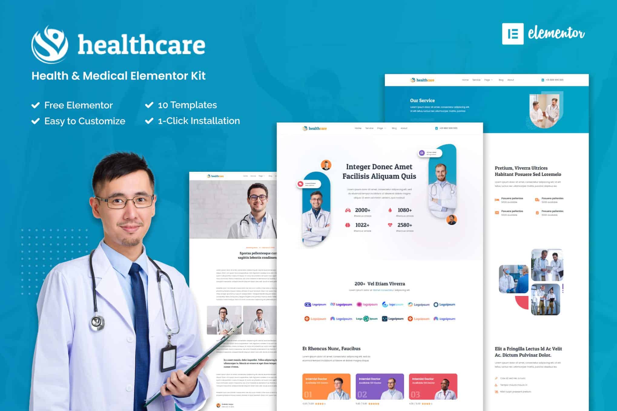 Healthcare - Health & Medical Elementor Template Kit Latest - WP NULLED
