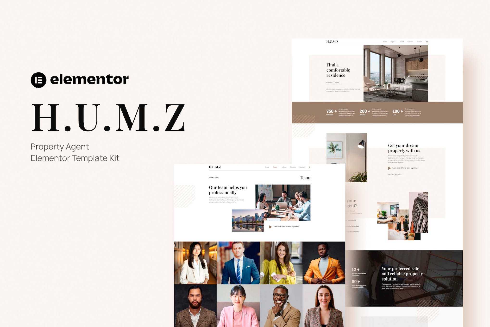 Humz - Property Agent Elementor Template Kit Latest - WP NULLED