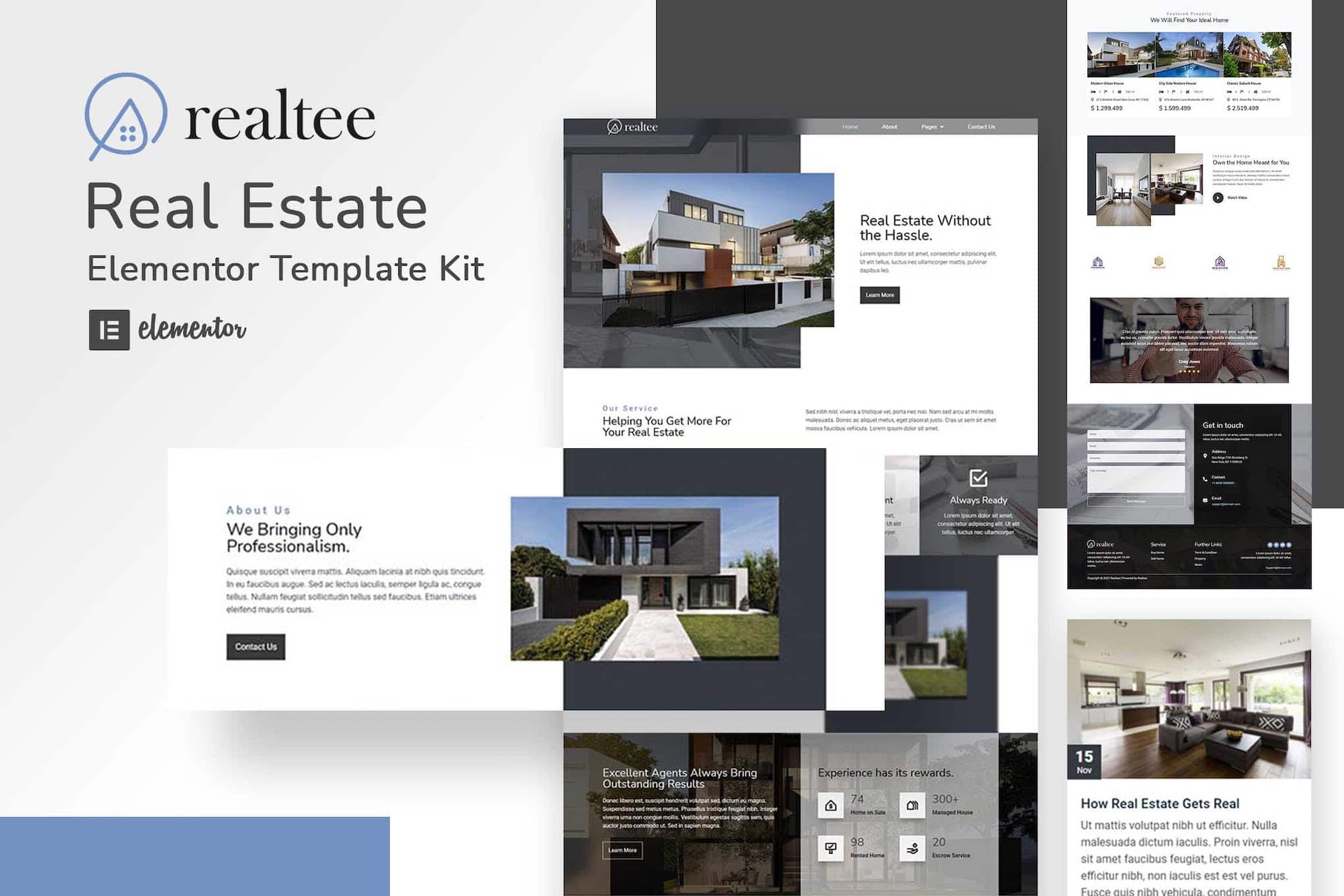 Realtee - Real Estate Elementor Template Kit Latest - WP NULLED