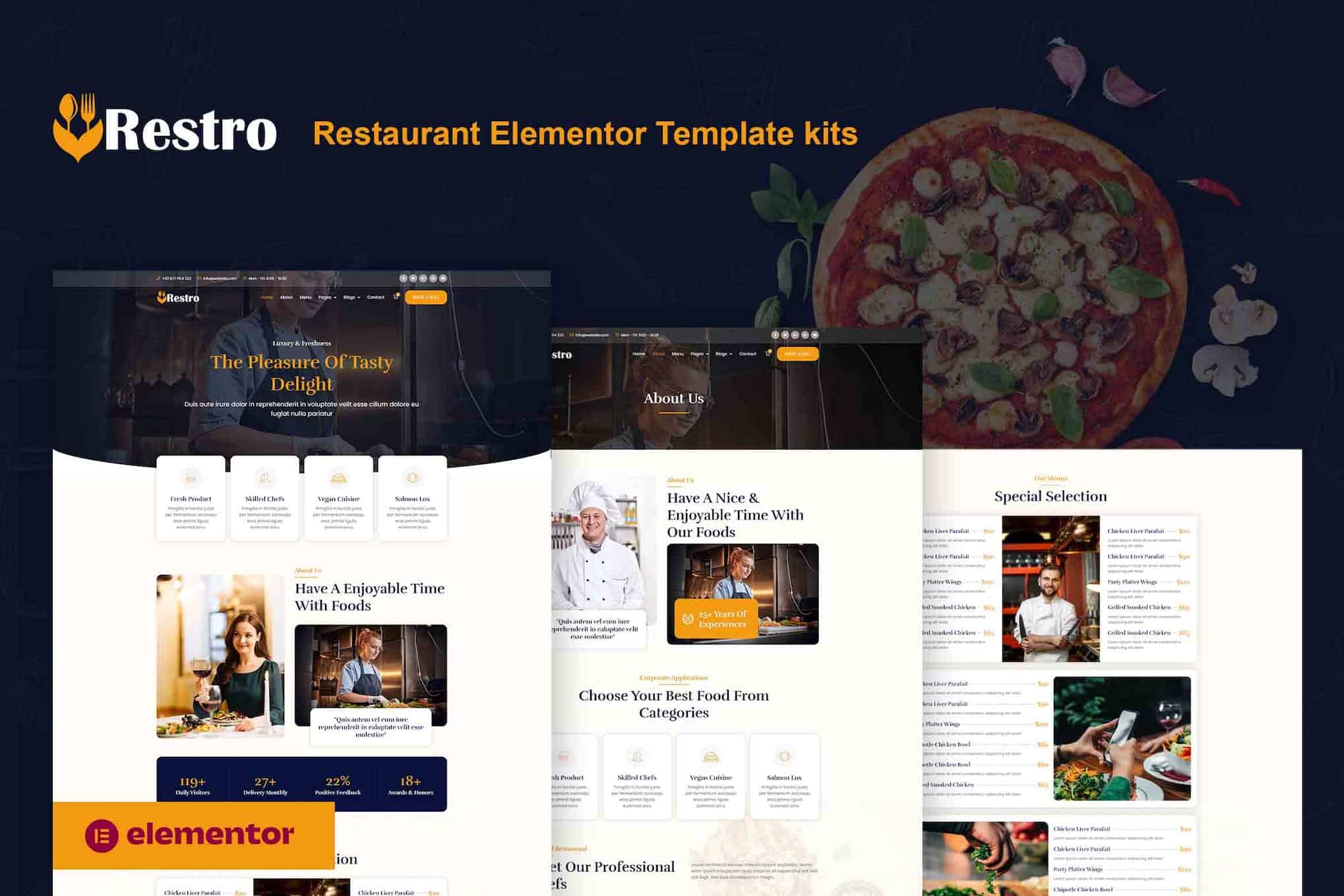 Restro - Restaurant Elementor Pro Template Kit Latest - WP NULLED
