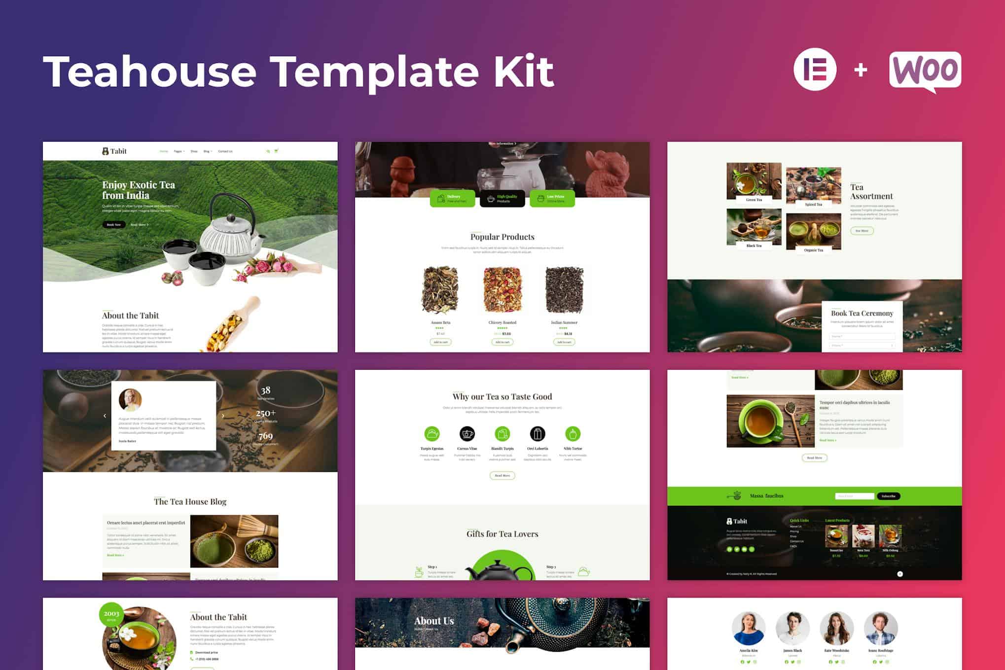 Tabit Teahouse Tea Store Elementor Template Kit Latest Wp Nulled